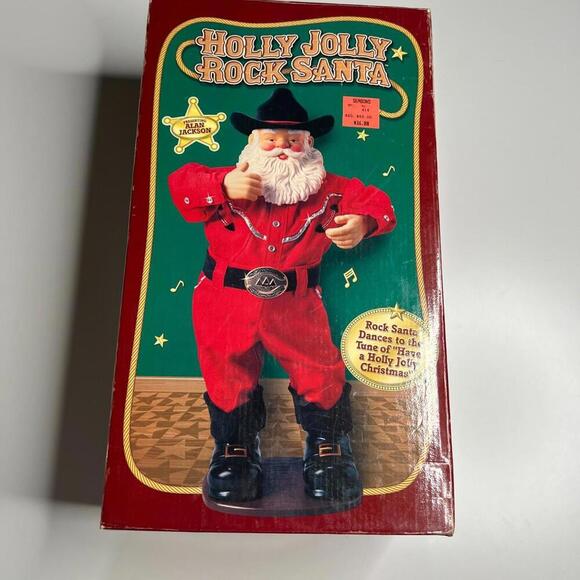 Design | Holly Jolly Rock Santa Animated Dancing Cowboy Vintage 1999 ...